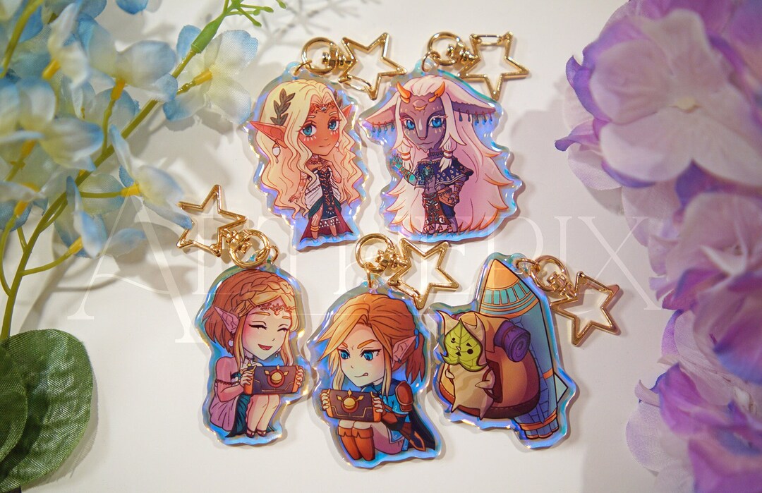 Zelda Inspired Keychains Rainbow Holo Acrylic Keychains - Etsy