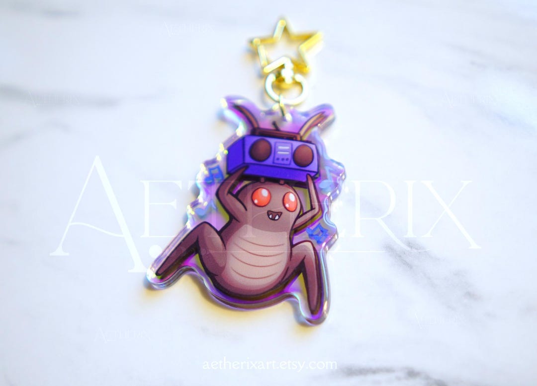 Lethal Company Inspired Hoarding Bug Keychain - Acrylic Holo Loot Bug ...