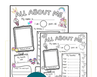 All About Me Dinosaur Themed Pennant Printable Activity, Preschool 1st ...