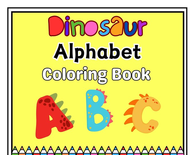 ABC Dinosaur Themed Alphabet Coloring Book Worksheets, Preschool ...