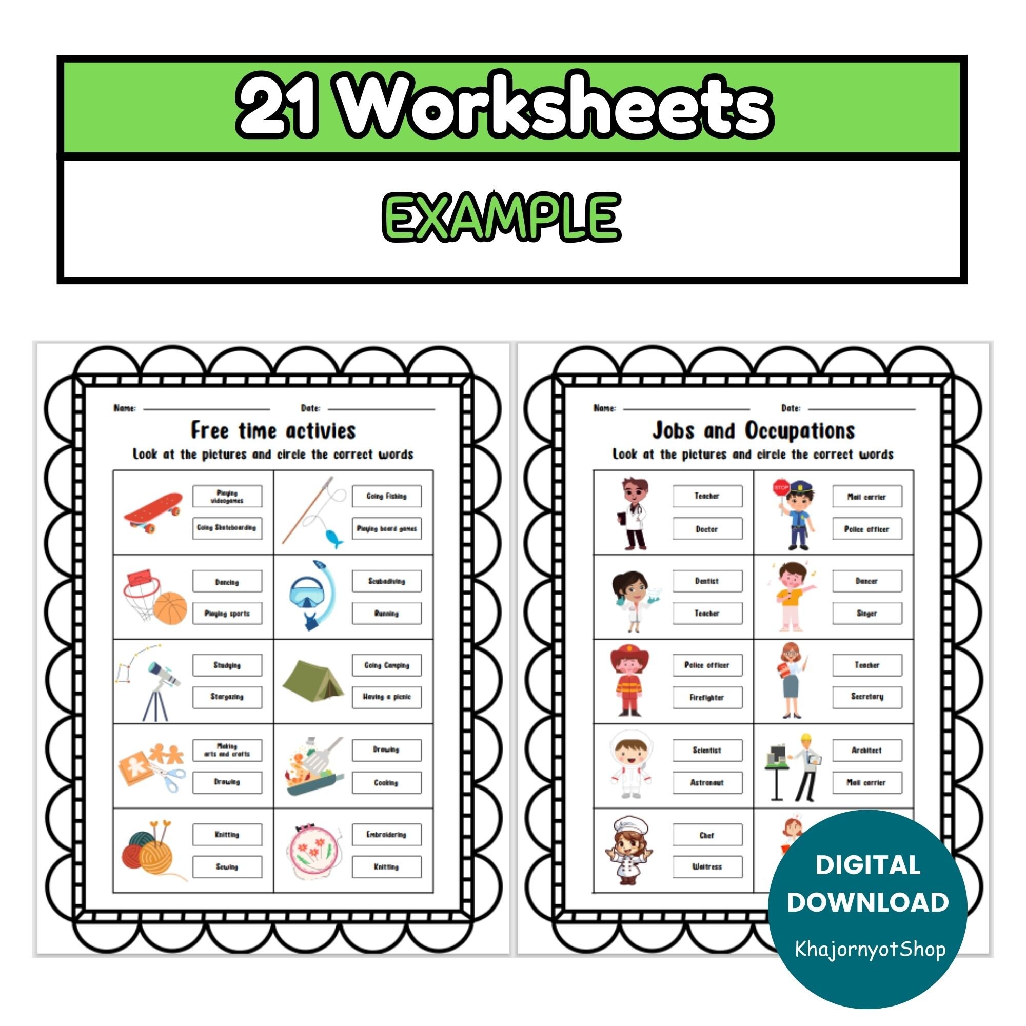21 Kindergarten Vocabulary Activities Word Worksheets, Homeschool ...