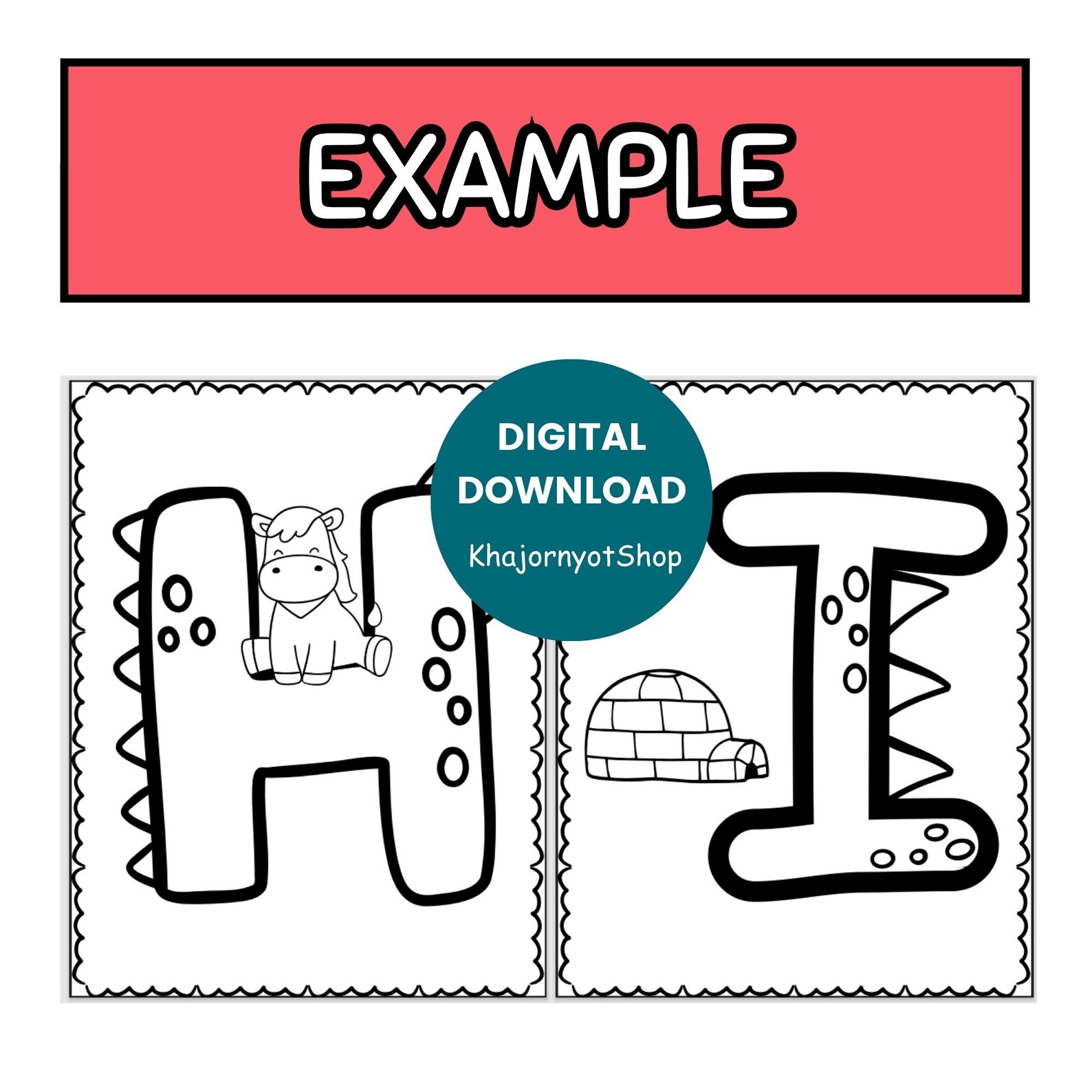 ABC Dinosaur Themed Alphabet Coloring Book Worksheets, Preschool ...