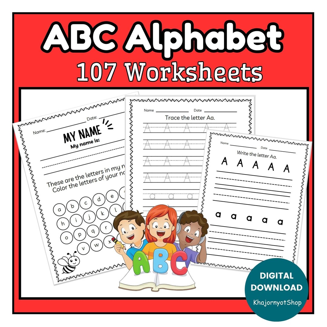 ABC Alphabet Preschool-kindergarten 107 Worksheets, Homeschool ABC ...