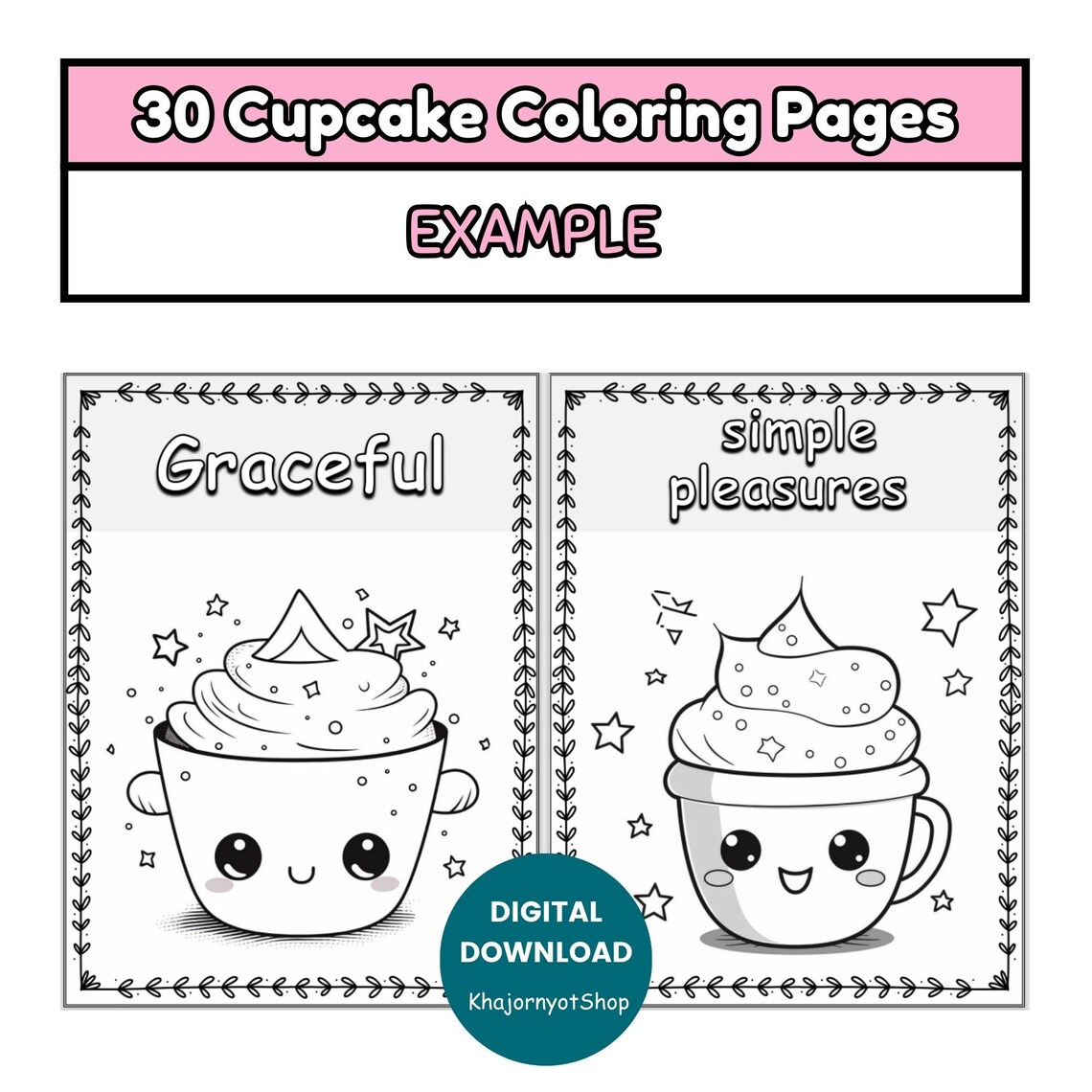 30 Cupcake Coloring Pages, Printable Coloring Pages, Cupcake Birthday ...