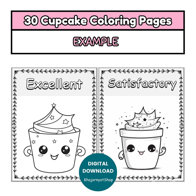 30 Cupcake Coloring Pages, Printable Coloring Pages, Cupcake Birthday ...