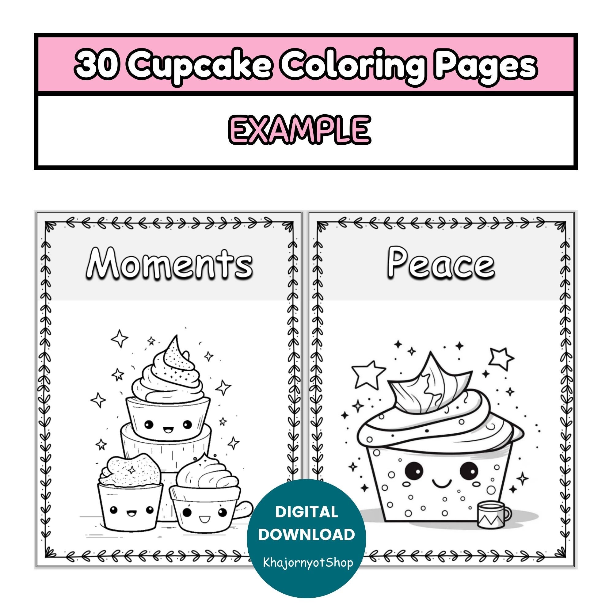 30 Cupcake Coloring Pages, Printable Coloring Pages, Cupcake Birthday ...