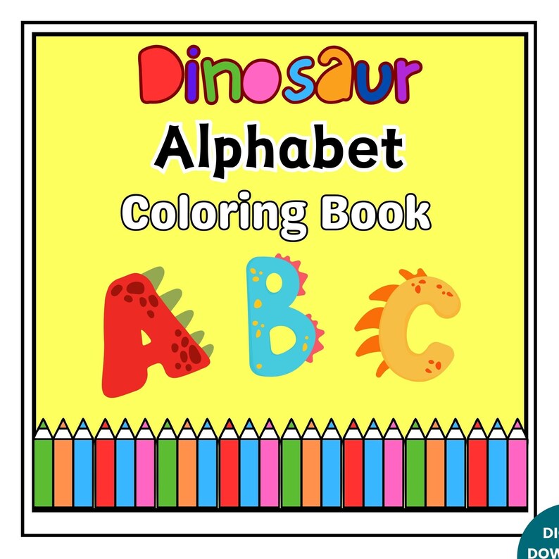 ABC Dinosaur Themed Alphabet Coloring Book Worksheets, Preschool ...