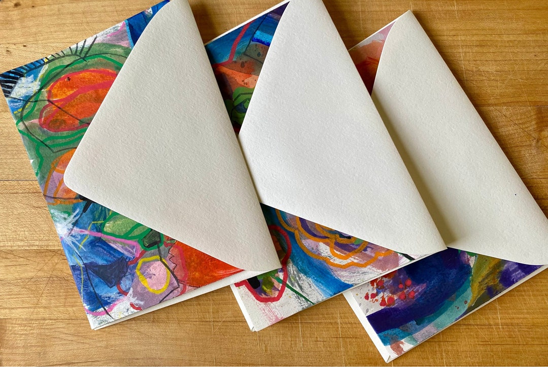 Blank Greeting Cards Set of 3, Handmade Original Art - Etsy