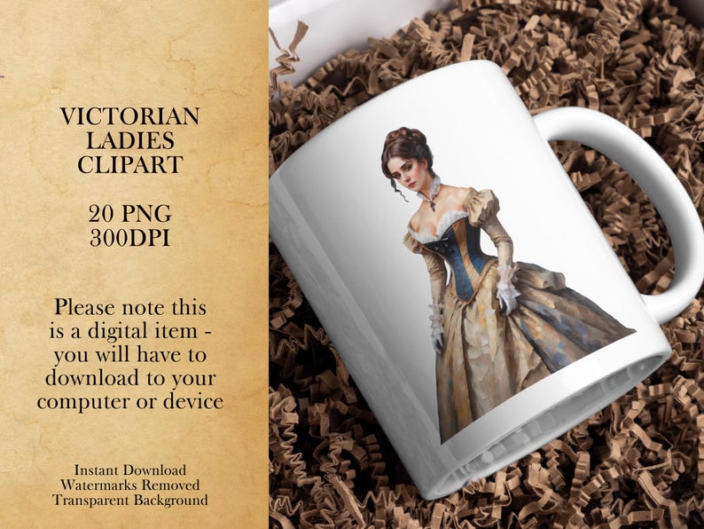 Victorian Ladies, 20 PNG Clipart Bundle, Instant Download, Commercial ...