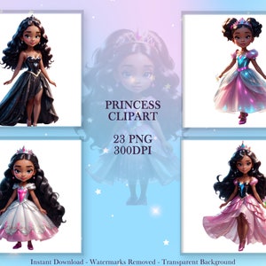 Cute Princess Clipart, 23 PNG Clipart Bundle, Set B, Instant Download ...