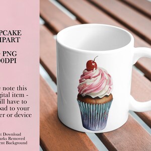Cute Cupcake Clipart, 20 PNG Clipart Bundle, Cupcake Art, Instant ...