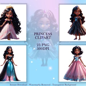 Cute Princess Clipart, 23 PNG Clipart Bundle, Set B, Instant Download ...