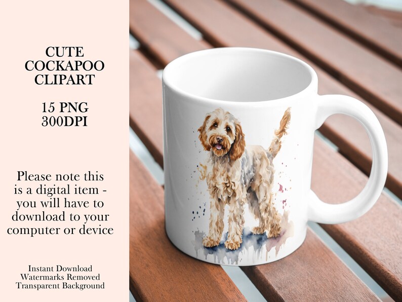 Cute Cockapoo Clipart, 15 PNG Clipart Bundle, Dog Art, Instant Download ...