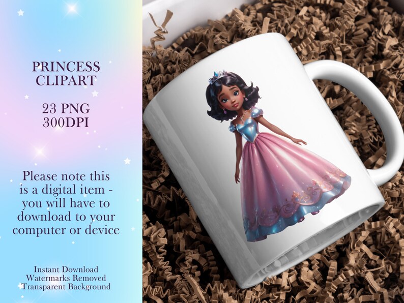 Cute Princess Clipart, 23 PNG Clipart Bundle, Set B, Instant Download ...