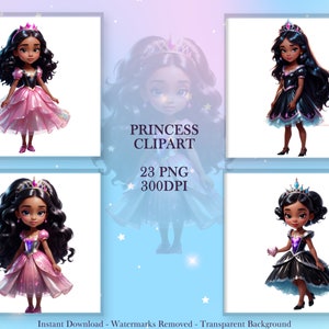Cute Princess Clipart, 23 PNG Clipart Bundle, Set B, Instant Download ...
