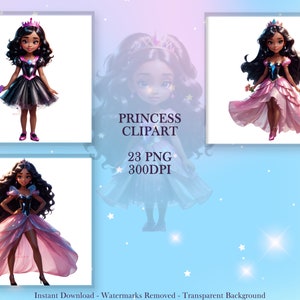 Cute Princess Clipart, 23 PNG Clipart Bundle, Set B, Instant Download ...