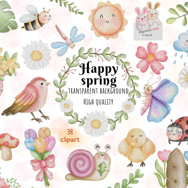 Spring Clipart - Etsy