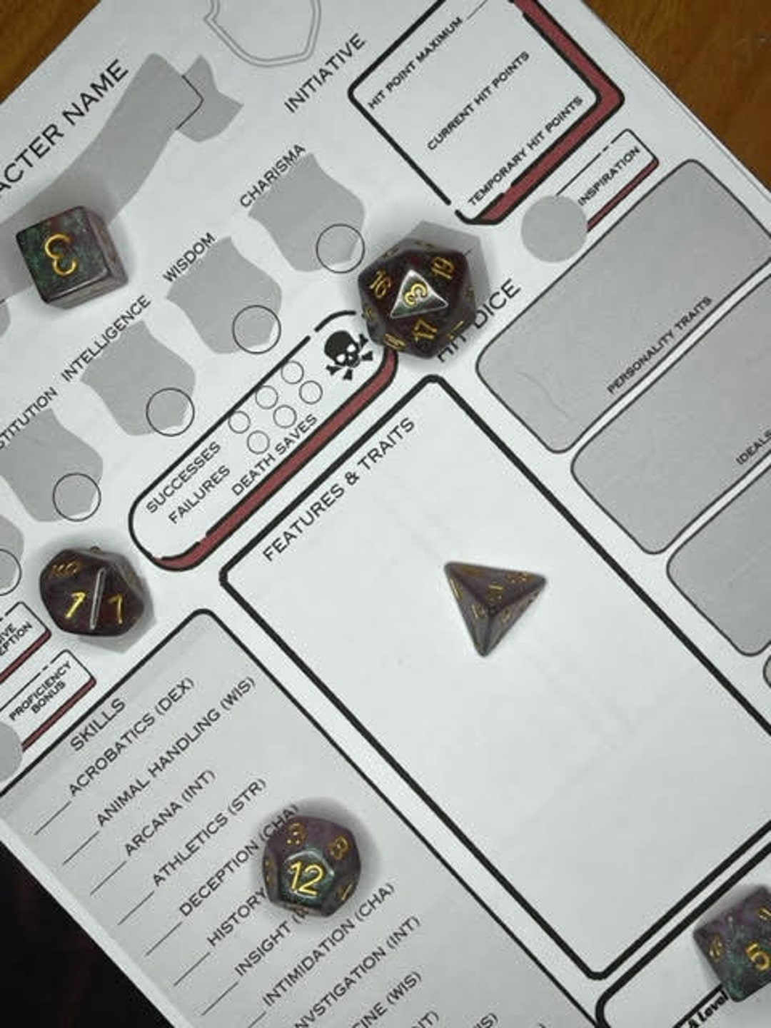 Dnd Character Sheet Digital Download PDF - Etsy
