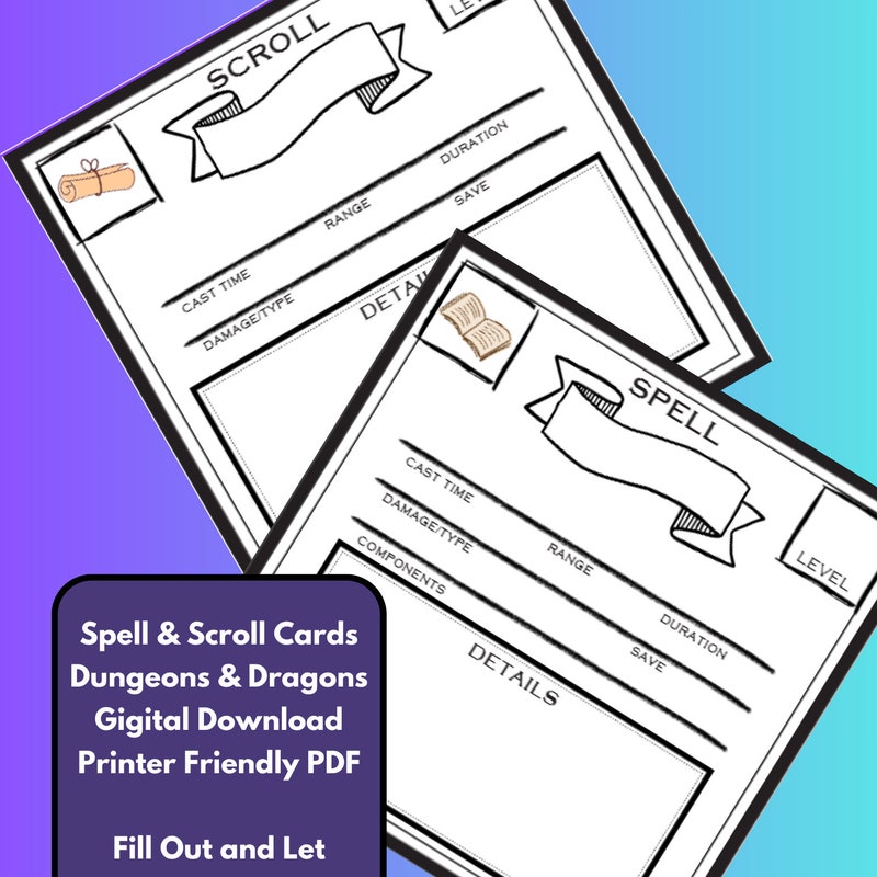 Dnd Spell Scroll - Etsy
