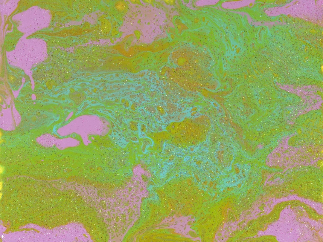Lime Green Pour Over Painting - Instant Digital Download - Etsy