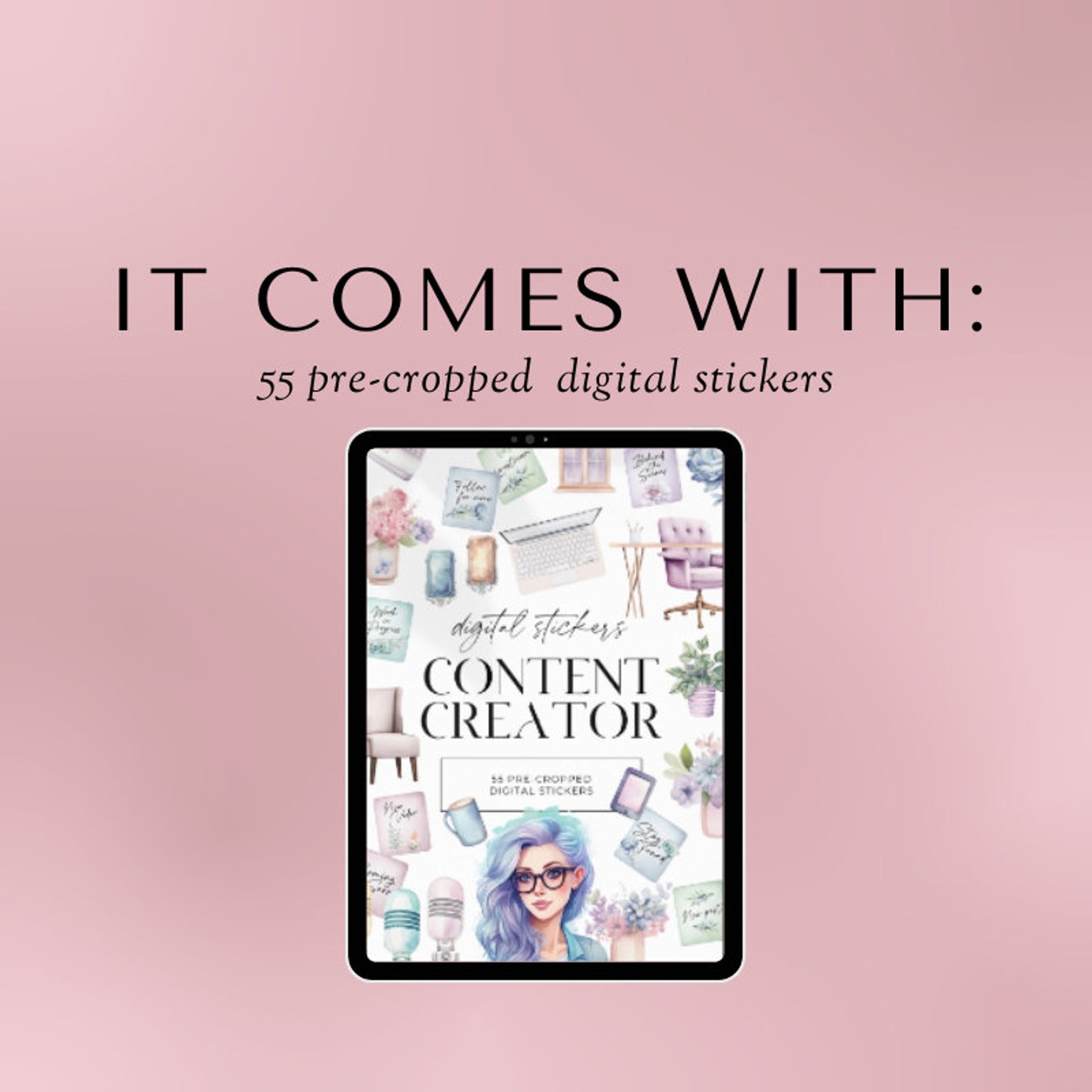 Digital Stickers for Content Creators - Etsy