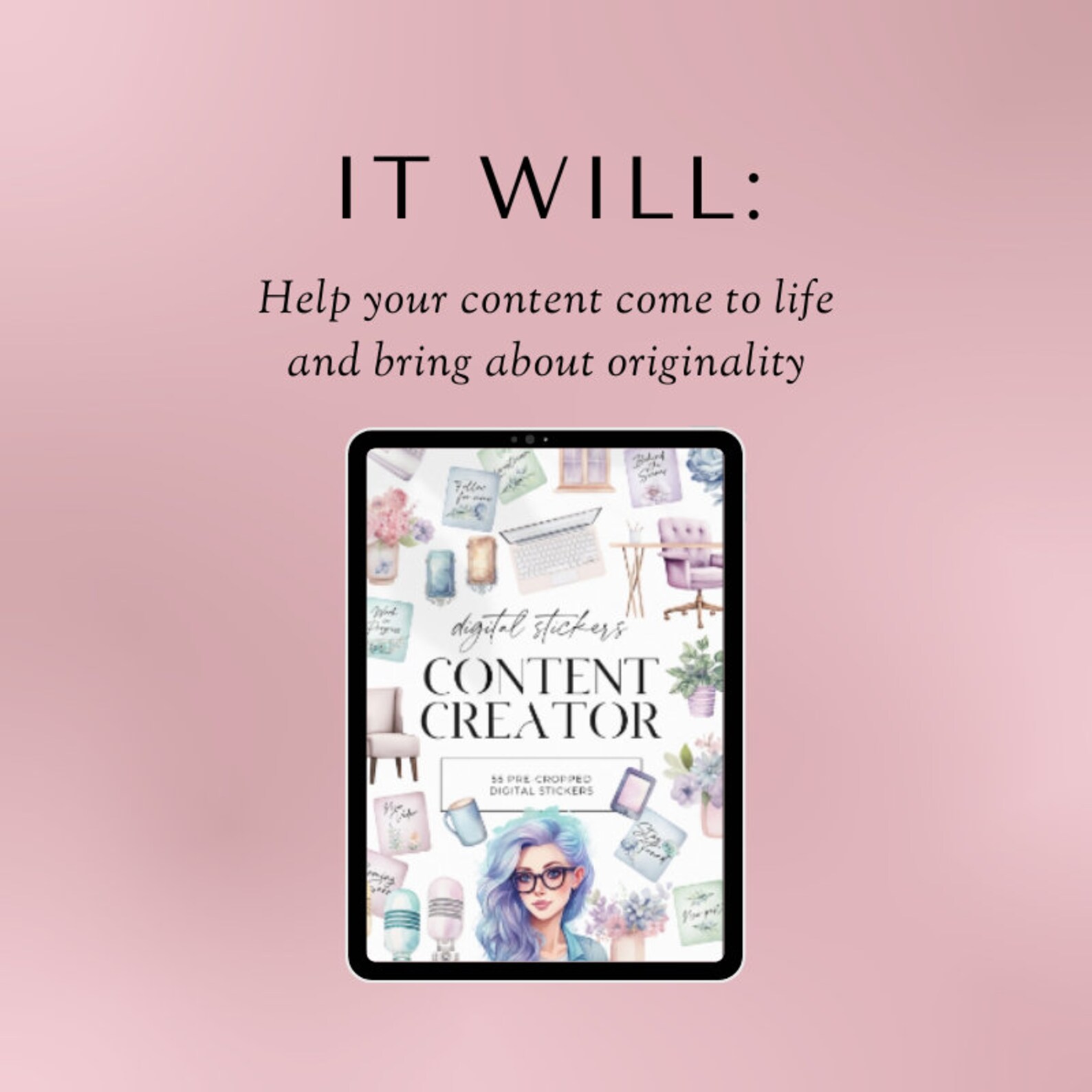 Digital Stickers for Content Creators - Etsy