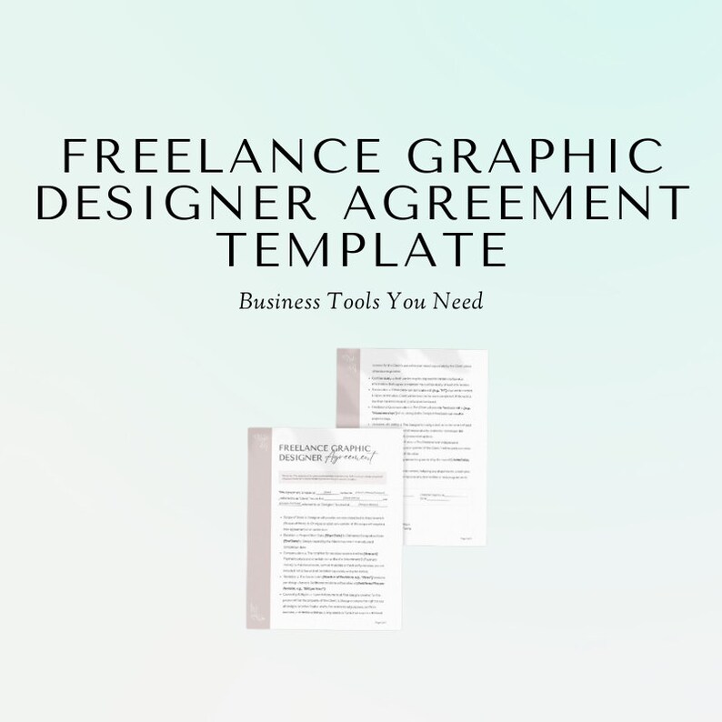 Freelance Graphic Designer Agreement Template - Etsy