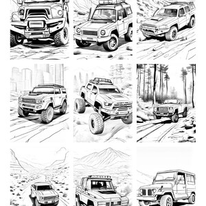 45 off Road Cars Coloring Book Papers - Etsy