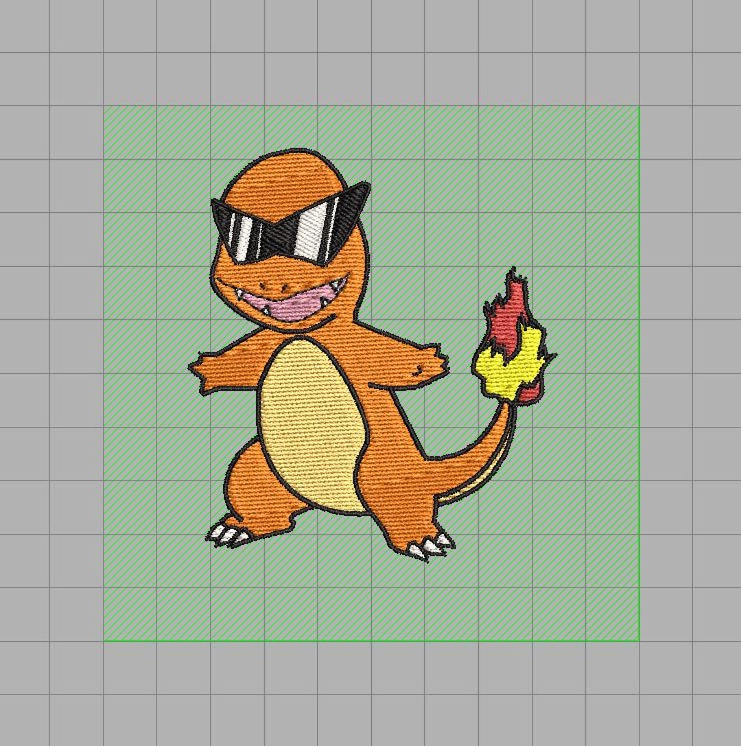 Charmander Sunglasses Embroidery Design - Etsy
