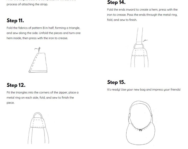 Mini Hobo Bag PDF Sewing Pattern - Etsy