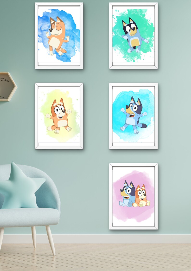 Bluey Set of 5 X Print Bundle, Bluey, Bingo, Bluey Print, Kids ...