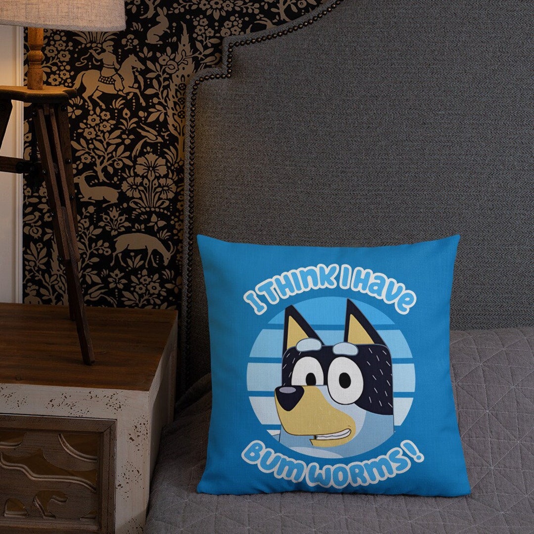 Bluey Premium Pillow, Bluey Bandit Premium Pillow, Retro Bluey Pillow ...
