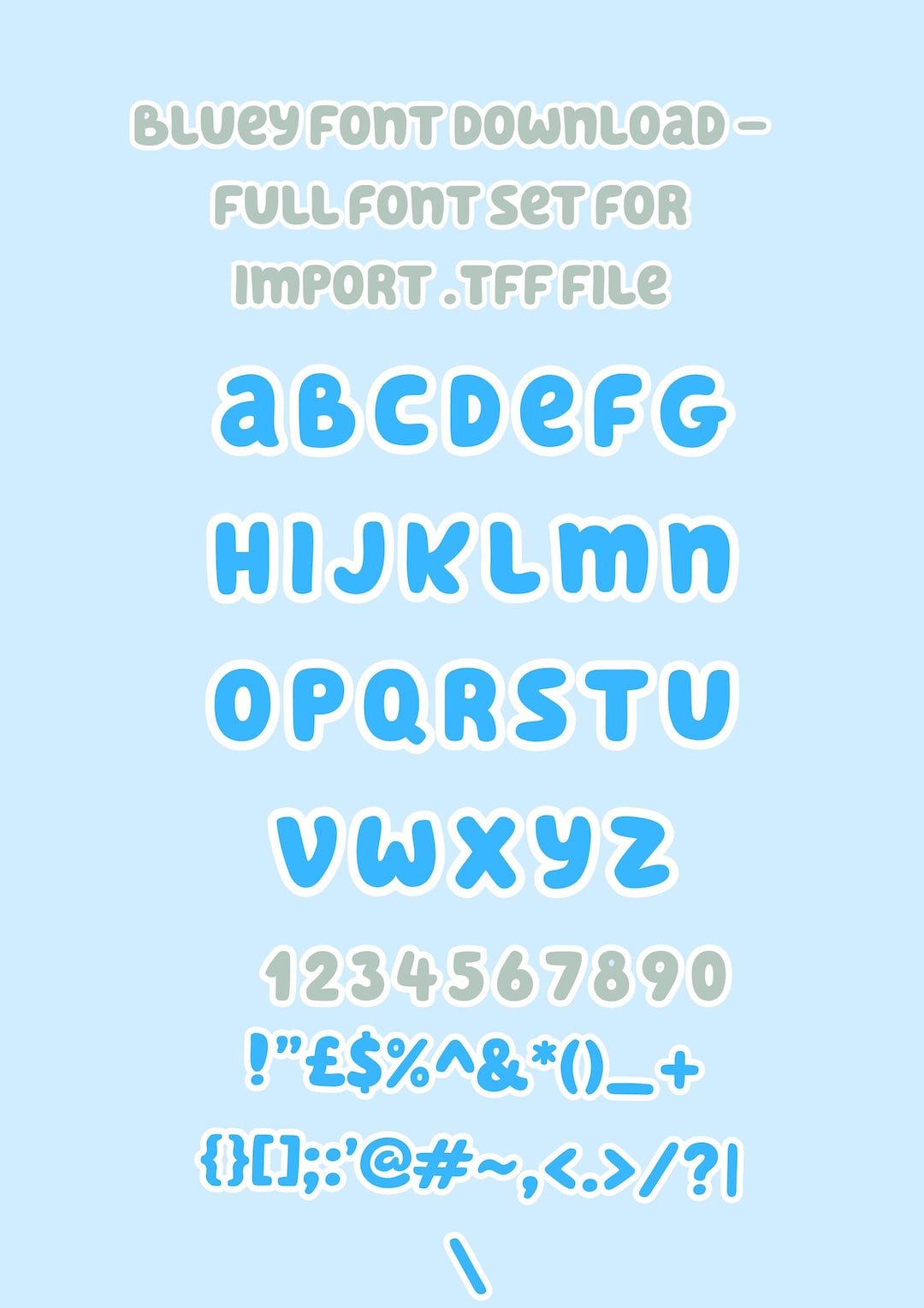 Bluey Font, Bluey TFF, Kids Font, Digital Font Download, Canva Logo ...