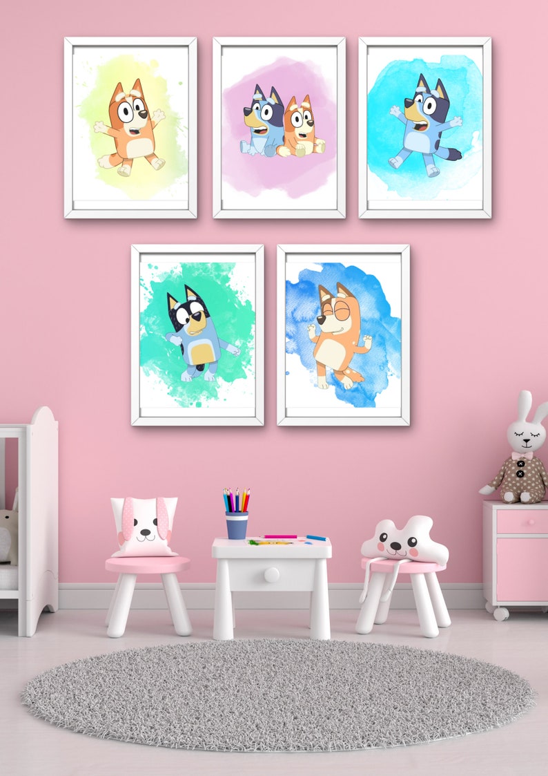 Bluey Set of 5 X Print Bundle, Bluey, Bingo, Bluey Print, Kids ...