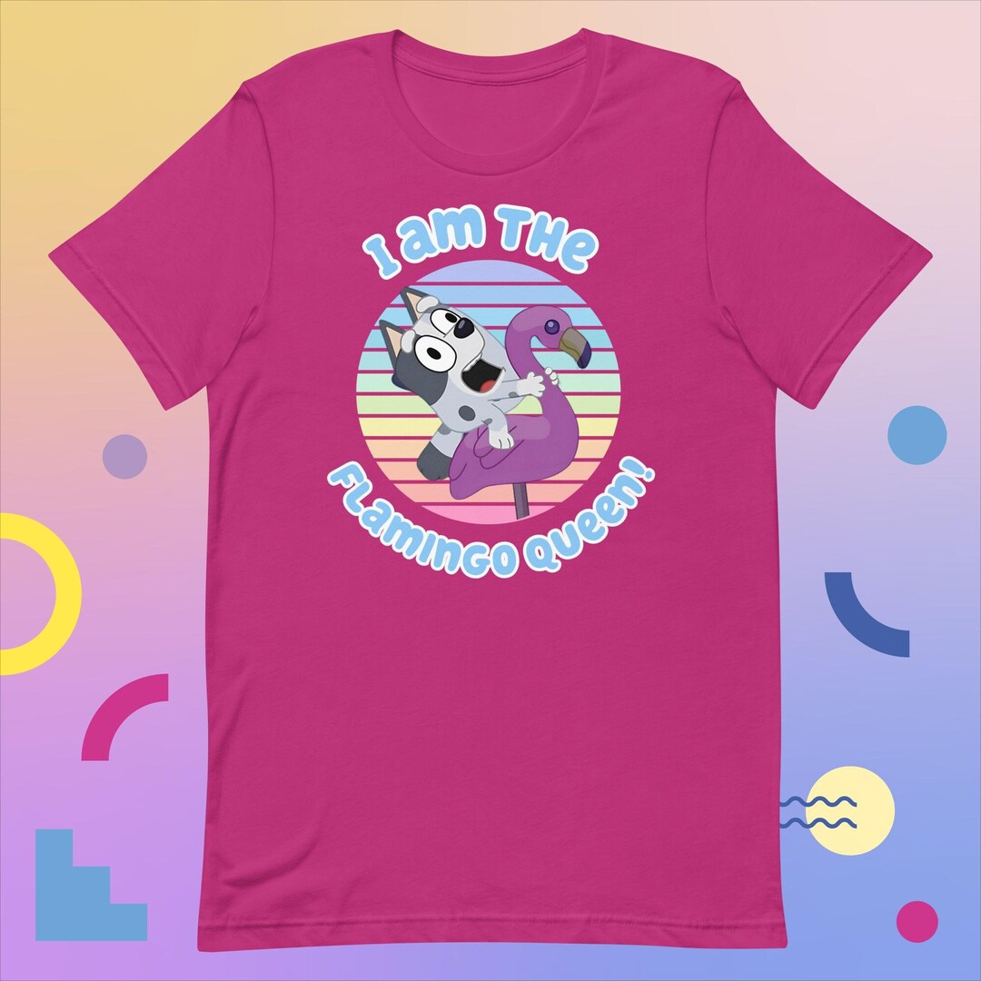 Bluey Shirt, Bluey Muffin Shirt flamingo Queen, Retro Bluey Shirt ...