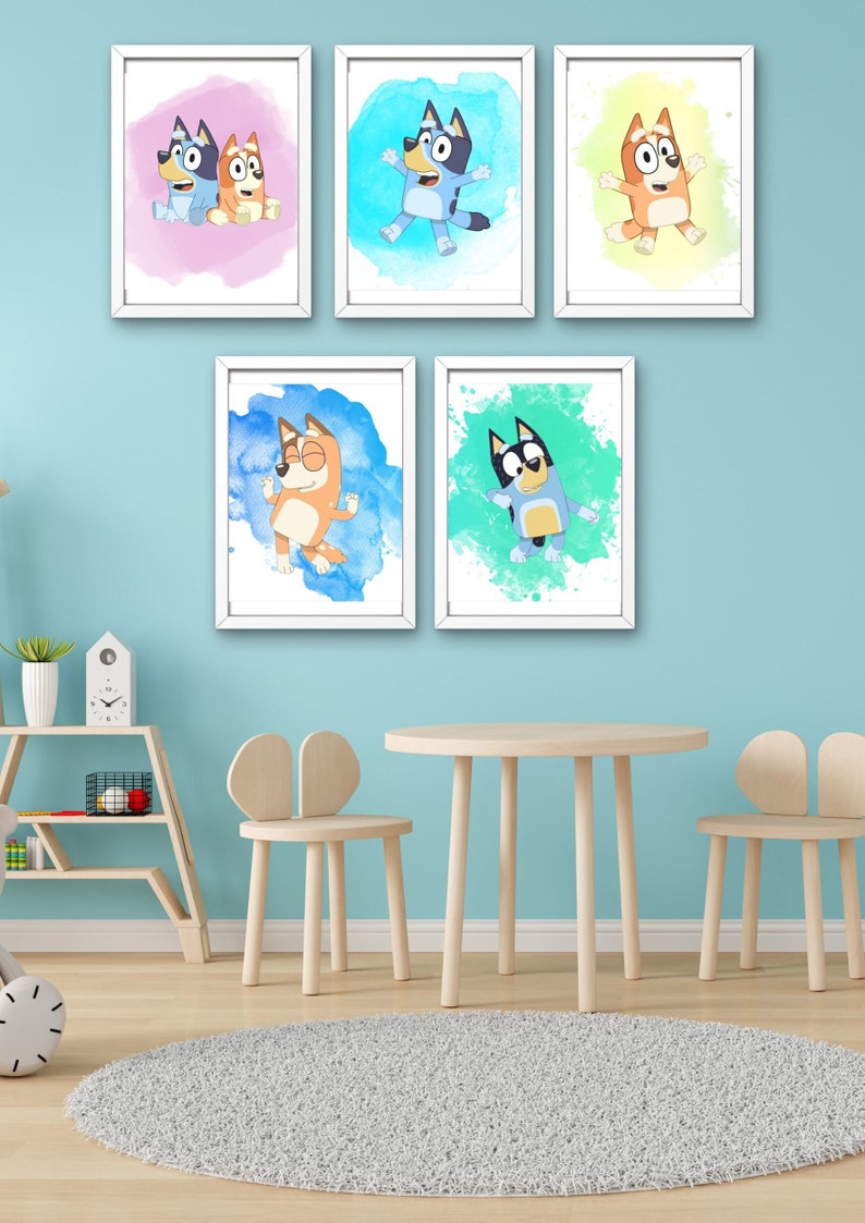 Bluey Set of 5 X Print Bundle, Bluey, Bingo, Bluey Print, Kids ...