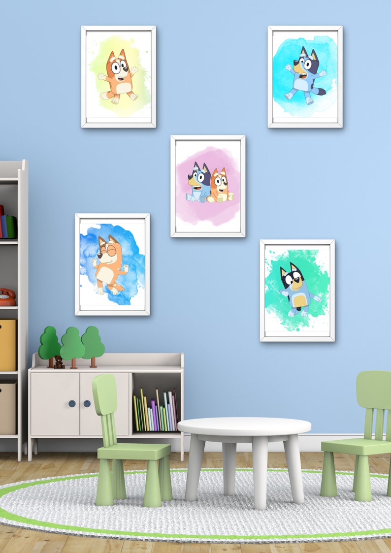 Bluey Set of 5 X Print Bundle, Bluey, Bingo, Bluey Print, Kids ...