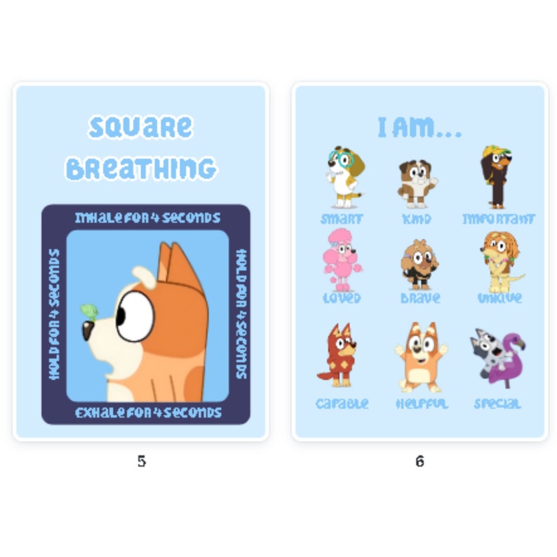 Bluey Inspiriert Calming Corner Printable, 10 Seiten Instant PDF ...