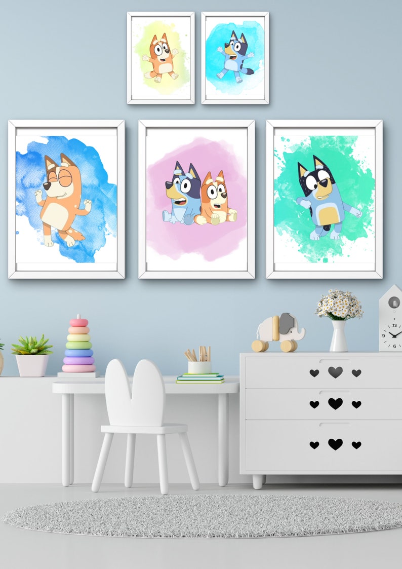 Bluey Set of 5 X Print Bundle, Bluey, Bingo, Bluey Print, Kids ...