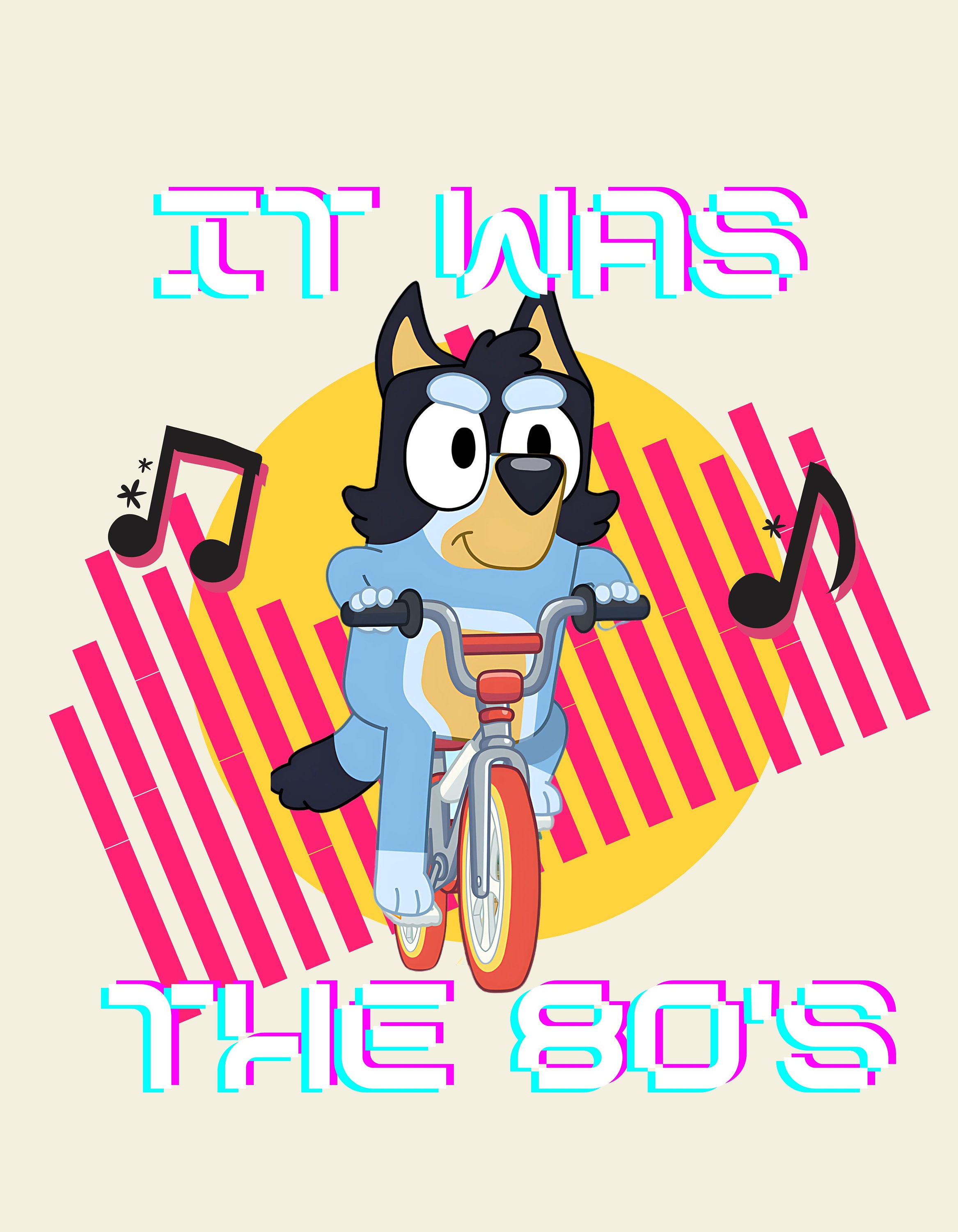 Bluey SVG Bandit Dad: It Was the 80s SVG, PNG, Transparent Background ...