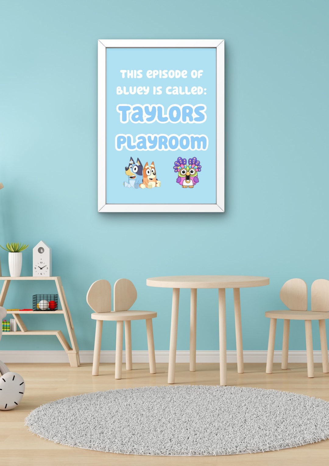 Bluey Print, Personalised Bluey Print, Kids, Children Nursery Bedroom ...