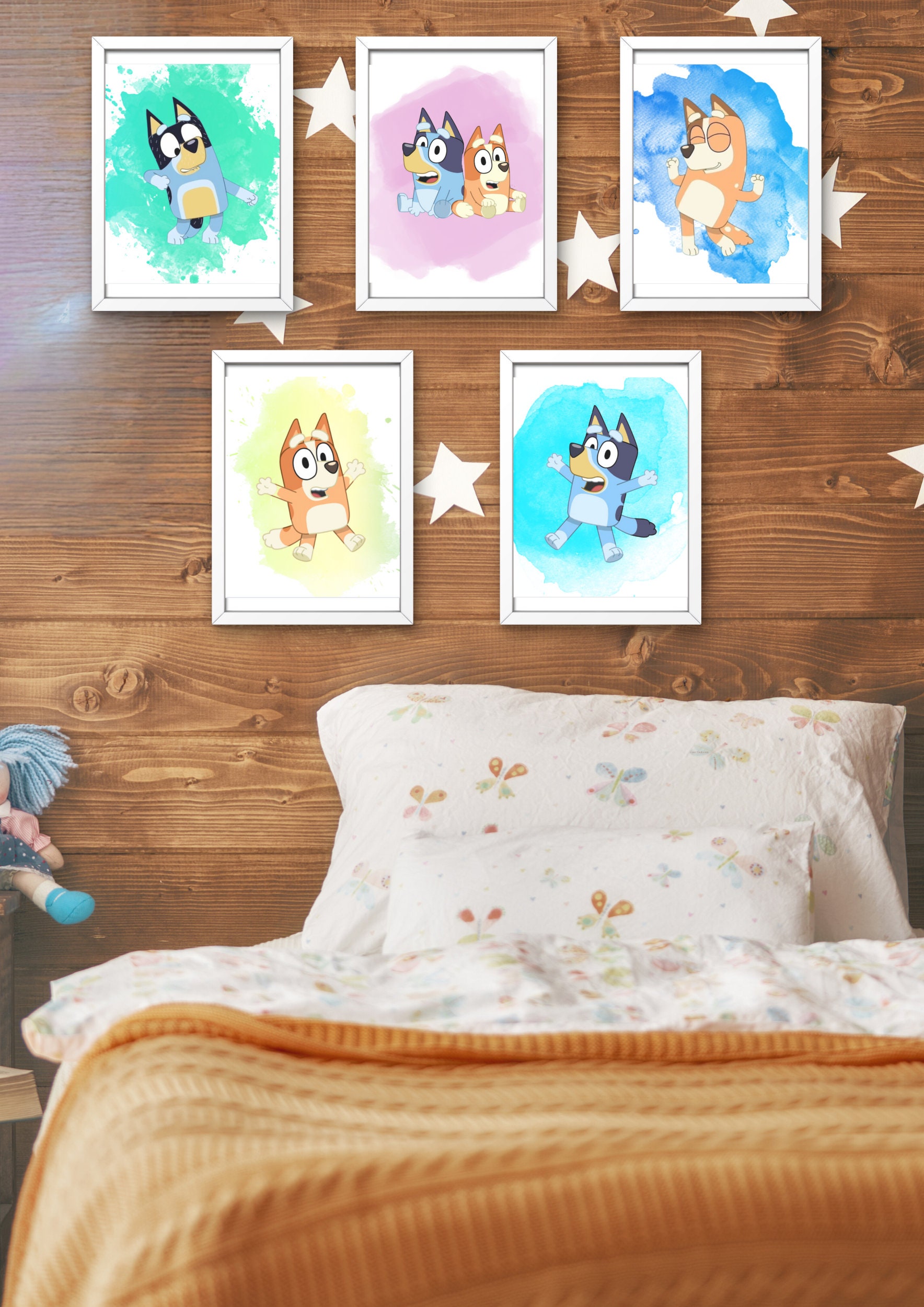 Bluey Set of 5 X Print Bundle, Bluey, Bingo, Bluey Print, Kids ...