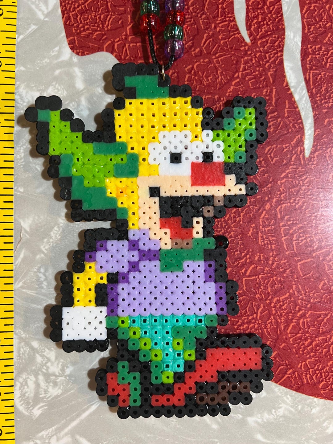 Krusty the Clown Perler Necklace. Edm-rave-kandi-perler - Etsy