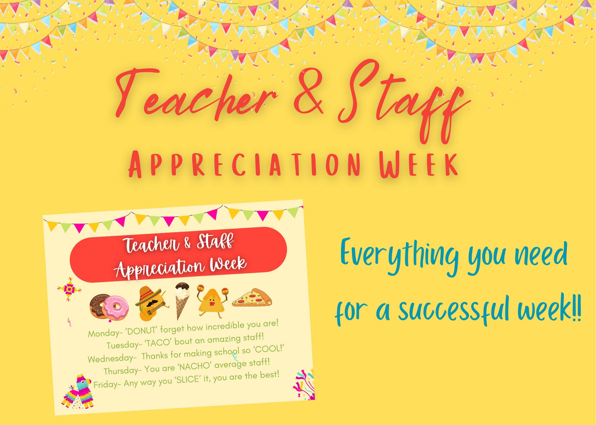 Teacher Staff Appreciation Week Printables - Etsy