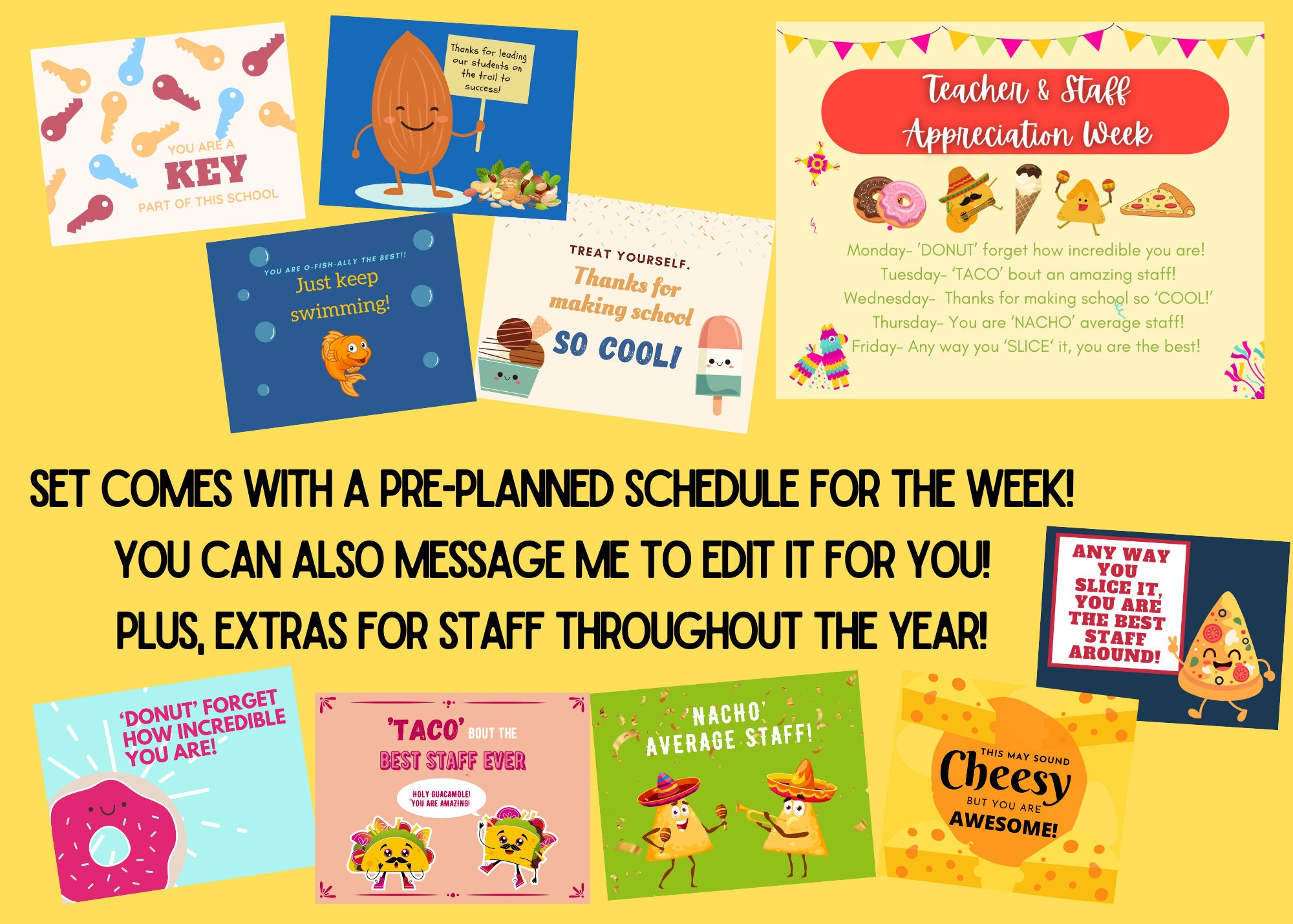 Teacher Staff Appreciation Week Printables - Etsy