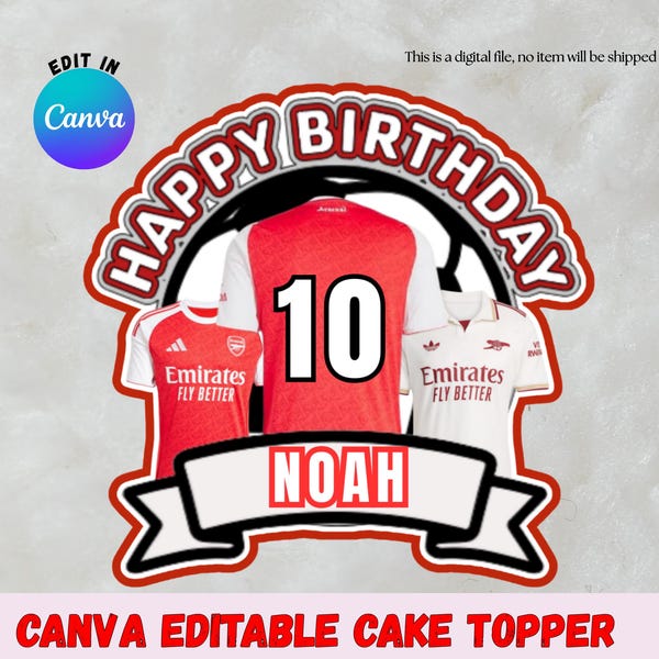 Arsenal Cake Topper - Etsy UK