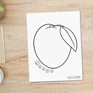 Mango Fruit Coloring Page for Kids and Adults Simple Easy Food ...