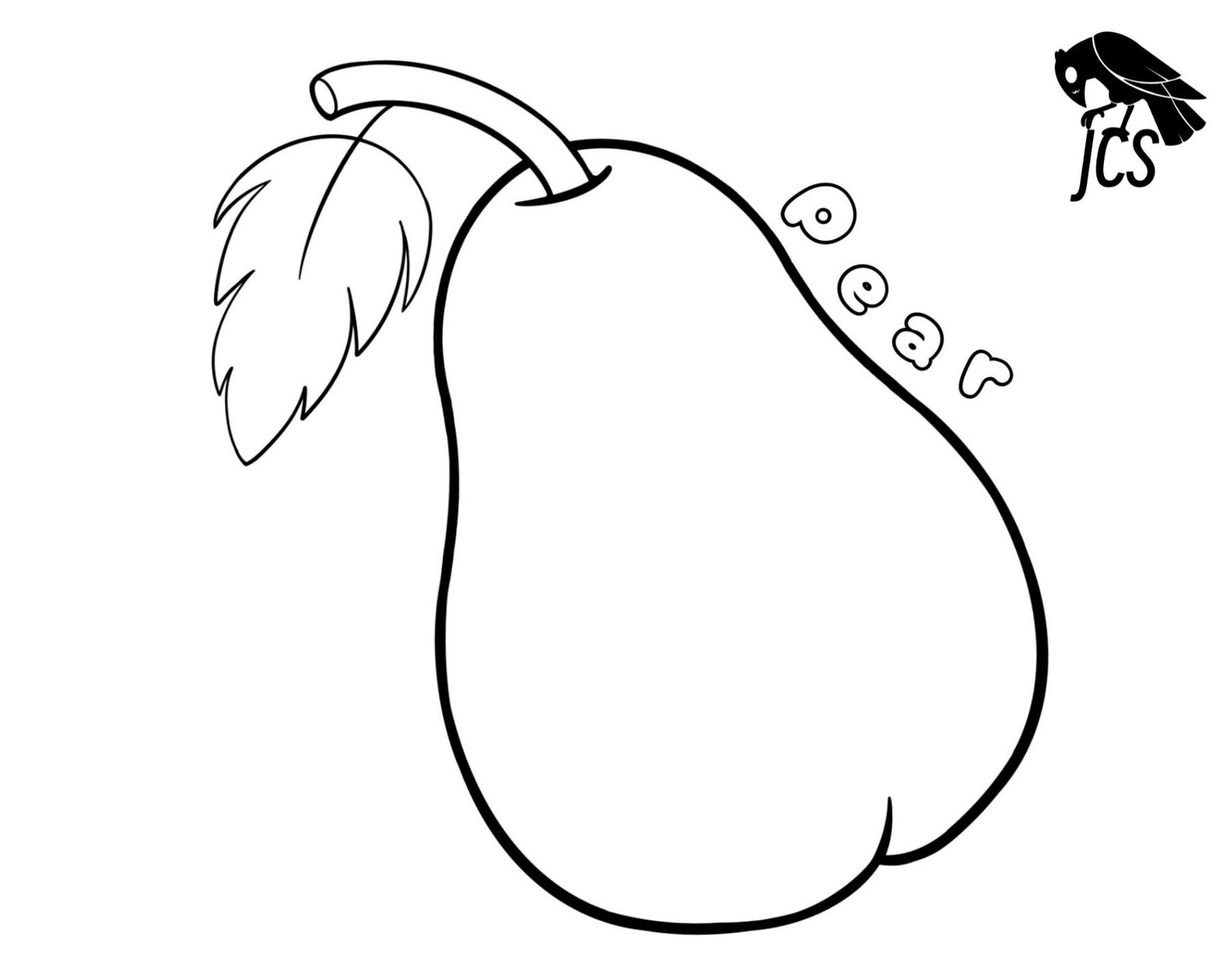 Pear Fruit Coloring Page for Kids and Adults Simple Easy Food ...