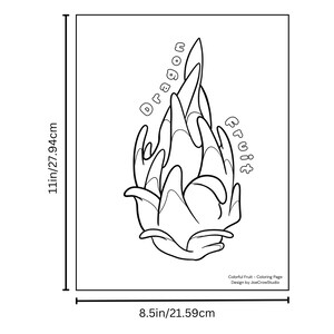Dragon Fruit Coloring Page for Kids and Adults Simple Easy Food ...