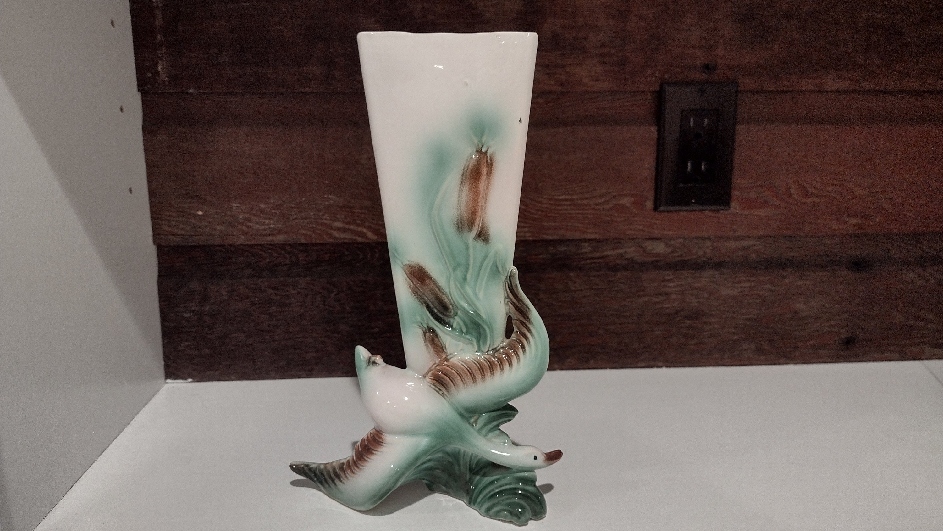 Regal #310 Triangular Vase With Cattails and Goose (regal is a ...